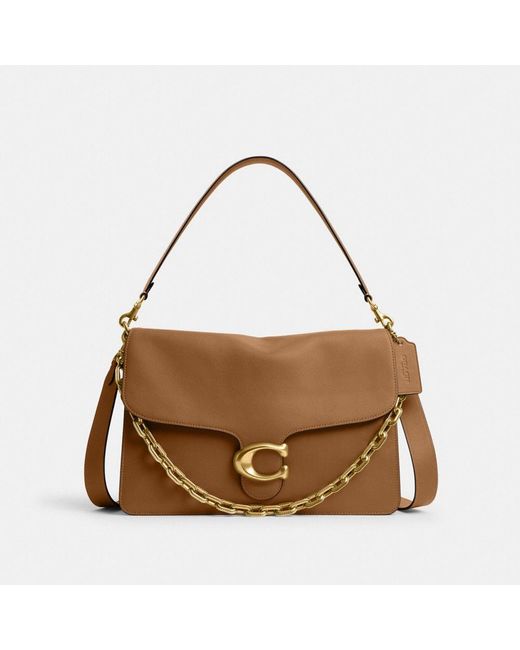 COACH Chain Tabby Shoulder Bag 35 in Brown | Lyst