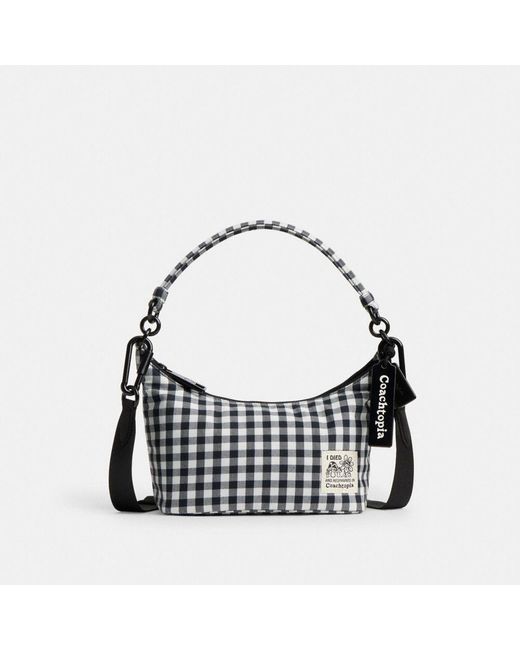 COACH Coachtopia Loop Shoulder Bag With Gingham Pattern in Black | Lyst