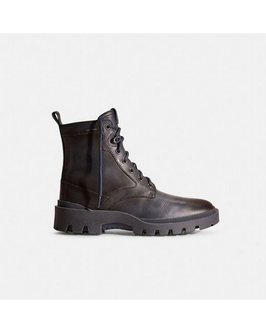 COACH Restored Citysole Lace Up Boot in Black for Men | Lyst