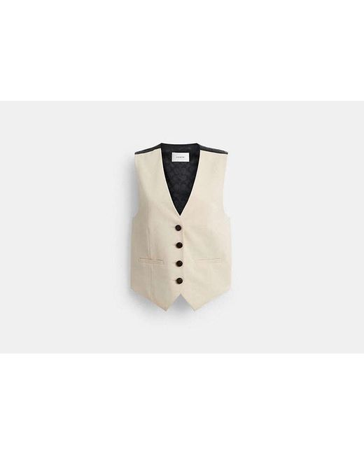COACH Tailored Vest in Black | Lyst
