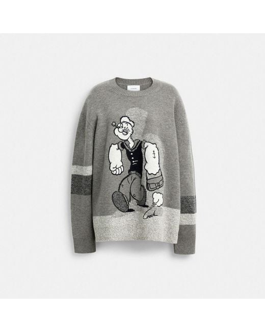 COACH X Popeye Sweater in Gray | Lyst