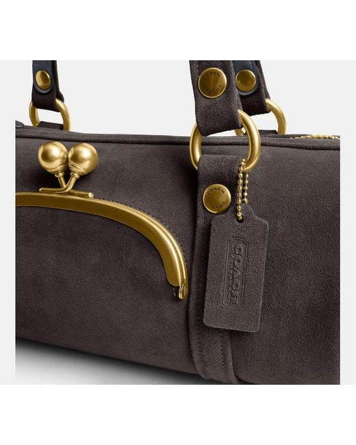 COACH Buy Now Kisslock Barrel Bag in Black | Lyst UK