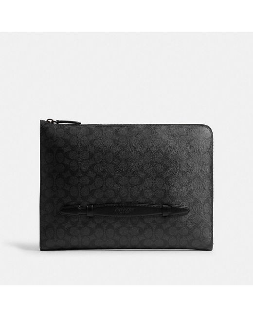 COACH Laptop Case In Signature Canvas in Black for Men | Lyst