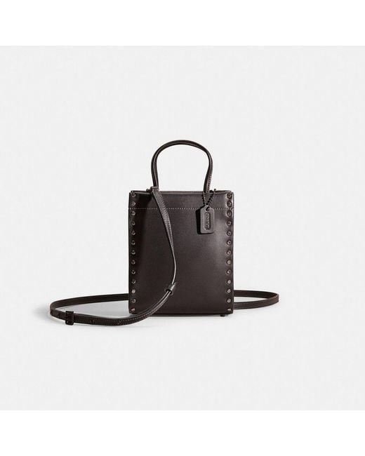 COACH Restored Mini Cashin Tote With Crystal Rivets in Black | Lyst