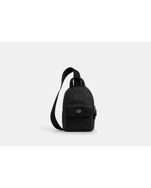 COACH Small Turnlock Sling Pack in Black for Men | Lyst UK