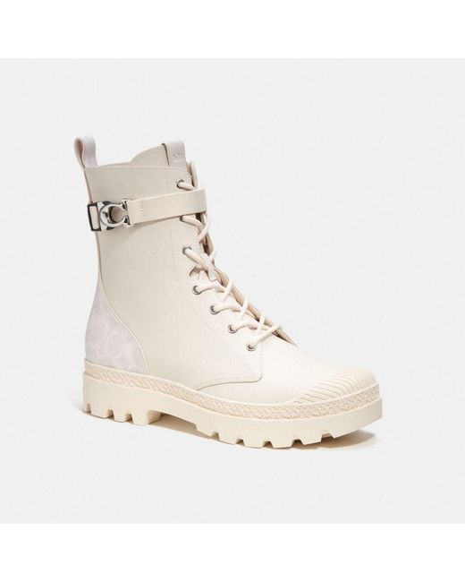 COACH Tucker Boot With Signature Canvas in Natural for Men | Lyst