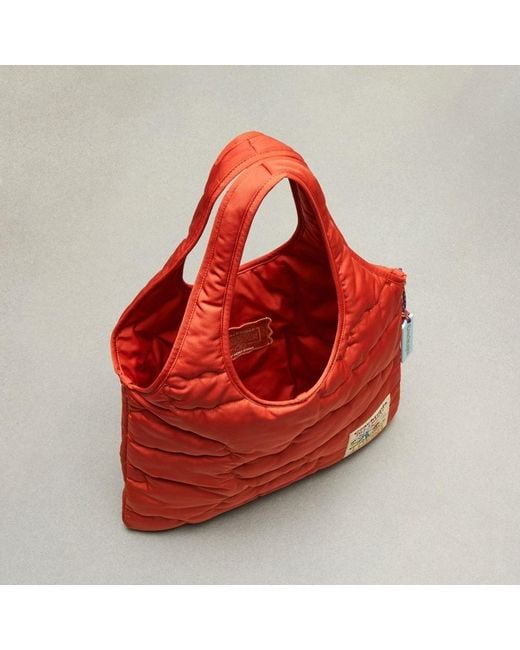 COACH Topia Loop Quilted Cloud Tote in Red | Lyst