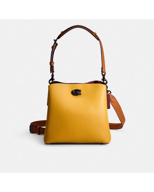 COACH Restored Willow Bucket Bag In Colorblock in Yellow | Lyst