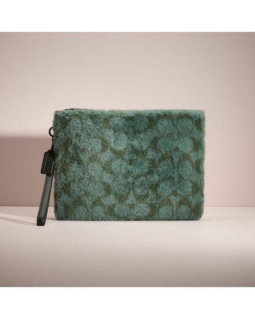 COACH Restored Charter Pouch In Signature Shearling in Green for Men | Lyst