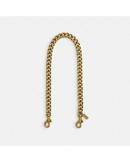 COACH Short Chunky Curb Chain Strap in White | Lyst