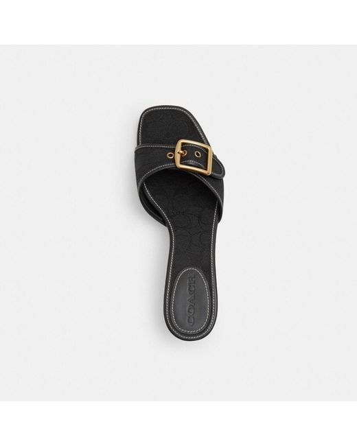 COACH Margot Sandal In Signature Jacquard in Black | Lyst