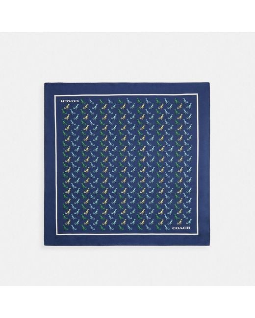 COACH T Rex Print Silk Bandana in Blue | Lyst