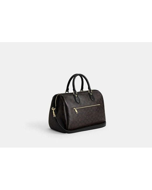 COACH Rowan Large Satchel Bag In Signature Canvas in Black | Lyst
