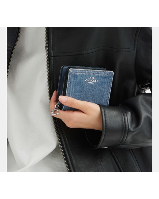 COACH Snap Wallet in Blue | Lyst UK