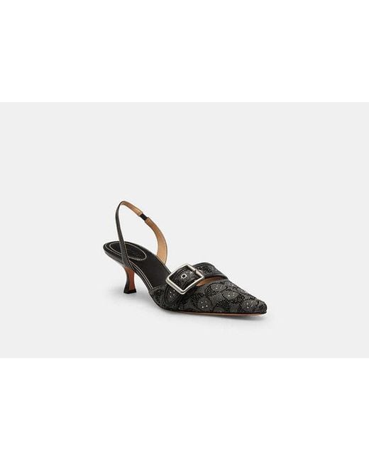 COACH Margot Slingback In Crystal Signature Jacquard in Black | Lyst UK