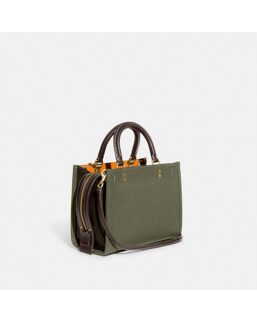 COACH Rogue 25 In Regenerative Leather in Green | Lyst
