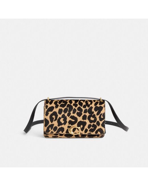 COACH Restored Bandit Shoulder Bag In Haircalf With Leopard Print in ...