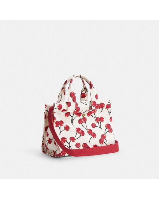 COACH Cargo Tote Bag 26 With Cherry Print in Red | Lyst