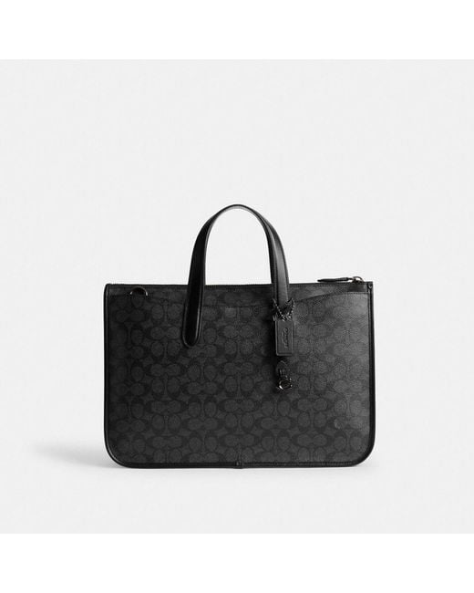 COACH Isaac Workbag In Signature Canvas in Black for Men | Lyst