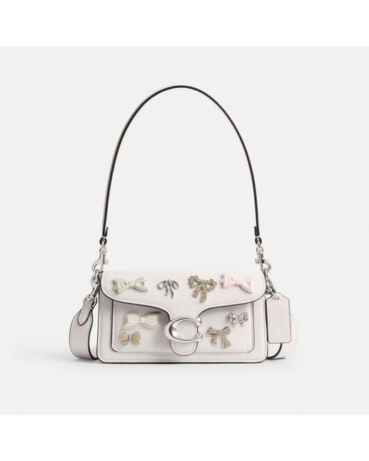 COACH Tabby Shoulder Bag 20 With Bows in White | Lyst