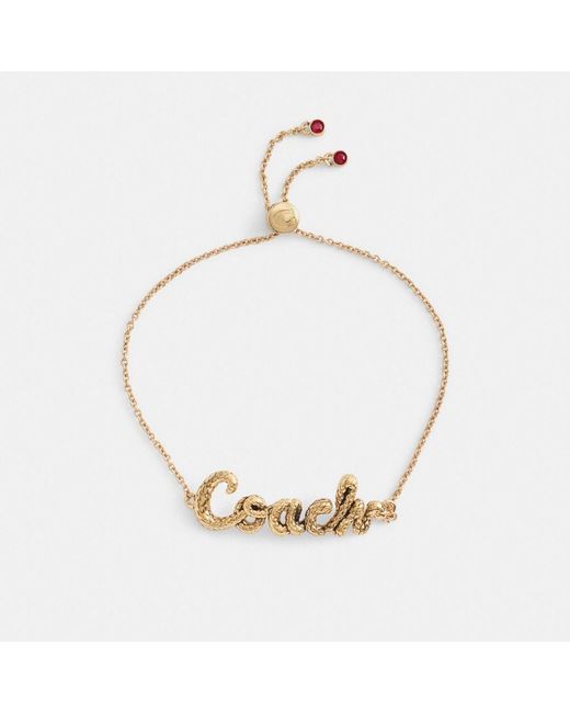 COACH New Year Snake Script Slider Bracelet in Metallic | Lyst