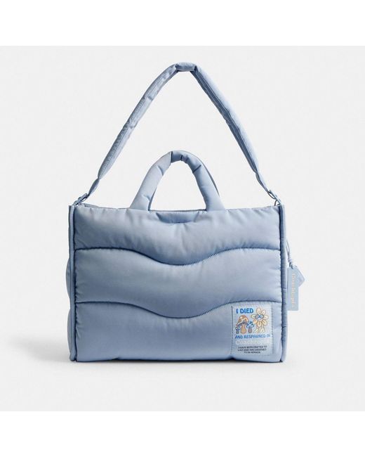 COACH Topia Loop Tote In Recycled Polyester With Wavy Quilting in Blue ...