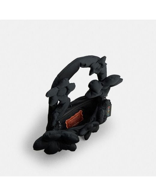 COACH Topia Loop Shoulder Bag With Floral Appliqué in Black | Lyst