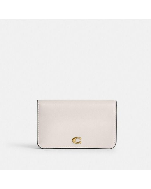 COACH Essential Slim Card Case in White | Lyst
