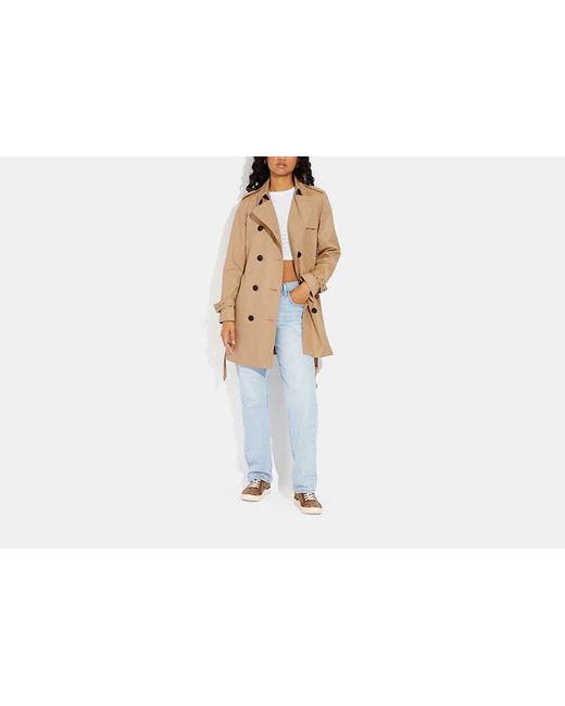 COACH Solid Mid Trench in Natural | Lyst