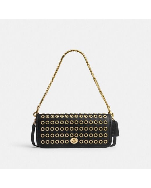 COACH Dinky Bag With Grommets in Black | Lyst