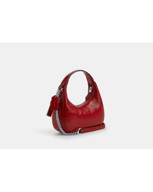 COACH Patent Leather Mini Top-Handle Crossbody in Red | Lyst
