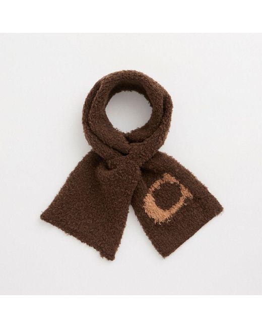 COACH Restored Sherpa Knit Scarf in Brown for Men | Lyst