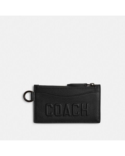 COACH Zip Card Case With Graphic in Black for Men | Lyst