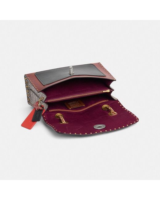 COACH Upcrafted Parker With Rivets And Snakeskin Detail in Red | Lyst