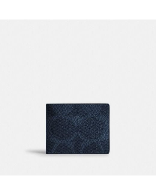 COACH Slim Billfold Wallet In Maxi Signature Canvas in Blue for Men | Lyst