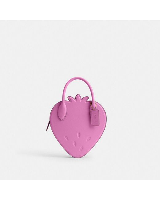 COACH Strawberry Bag In Regenerative Leather in Pink | Lyst