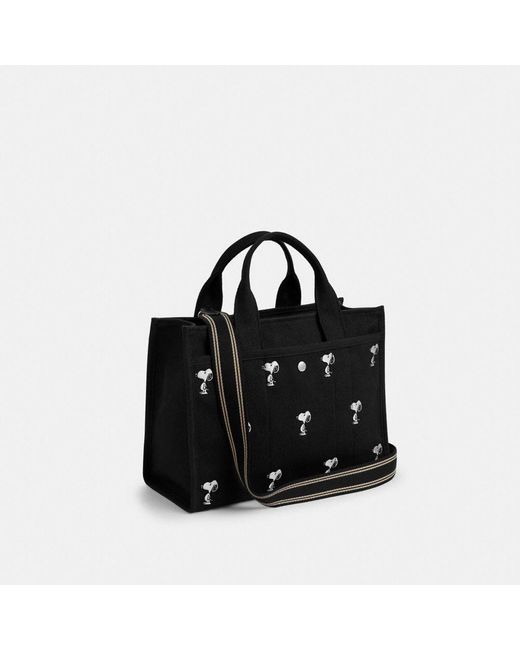 COACH X Peanuts Cargo Tote Bag With Snoopy Print in Black | Lyst