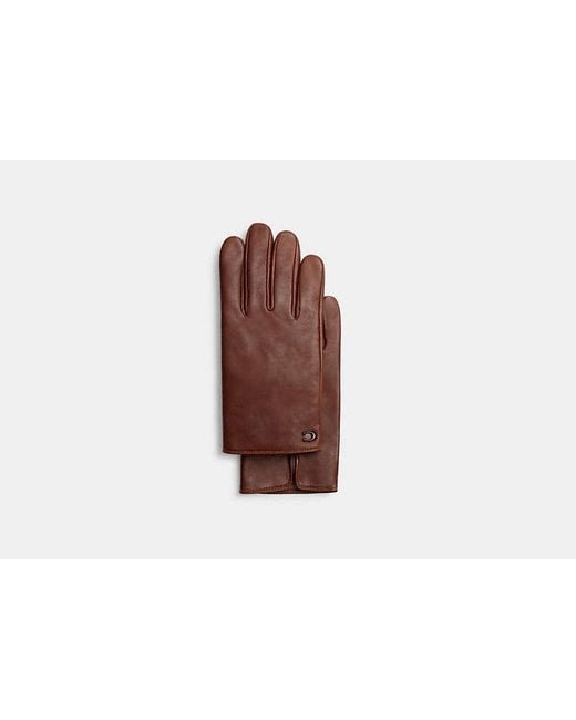 COACH Signature Leather Tech Gloves in Black for Men | Lyst UK