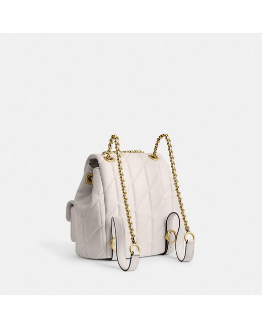 COACH Tabby Backpack With Pillow Quilting in White | Lyst