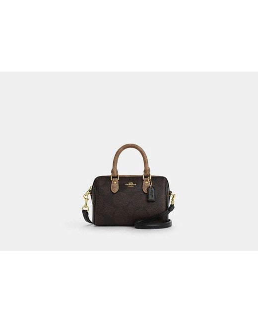 COACH Mini Rowan Crossbody Bag in Black | Lyst