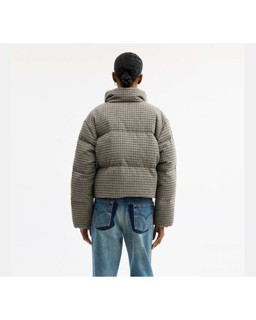 COACH Wool Puffer Jacket in Black | Lyst UK