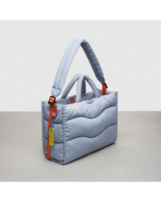 COACH Topia Loop Quilted Wavy Tote in Blue | Lyst