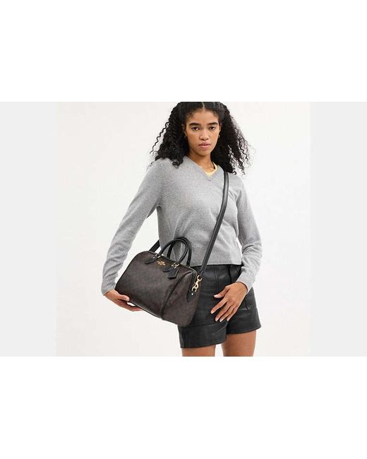 COACH Rowan Large Satchel Bag In Signature Canvas in Black | Lyst