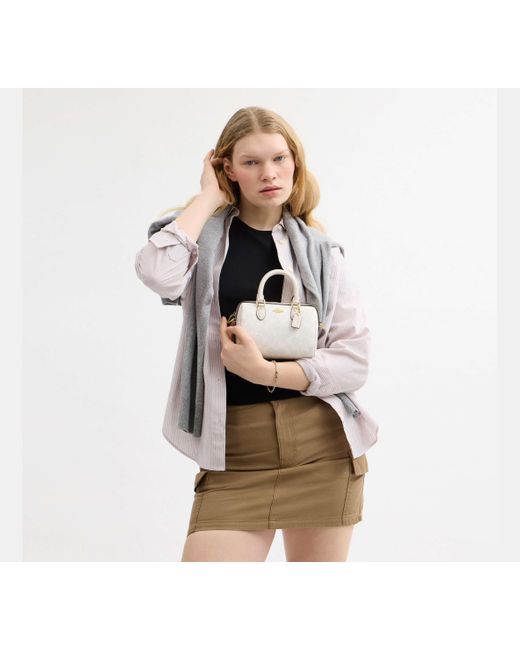 COACH Mini Rowan Crossbody Bag In Signature Canvas in Black | Lyst UK