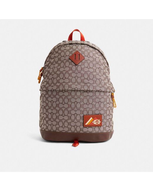 COACH Restored Utility Dome Backpack In Signature Jacquard in Brown for ...