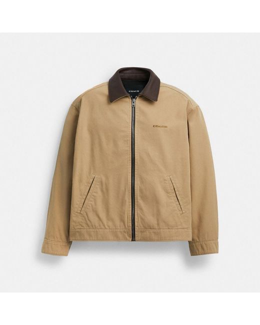 COACH Twill Work Jacket in Natural for Men | Lyst