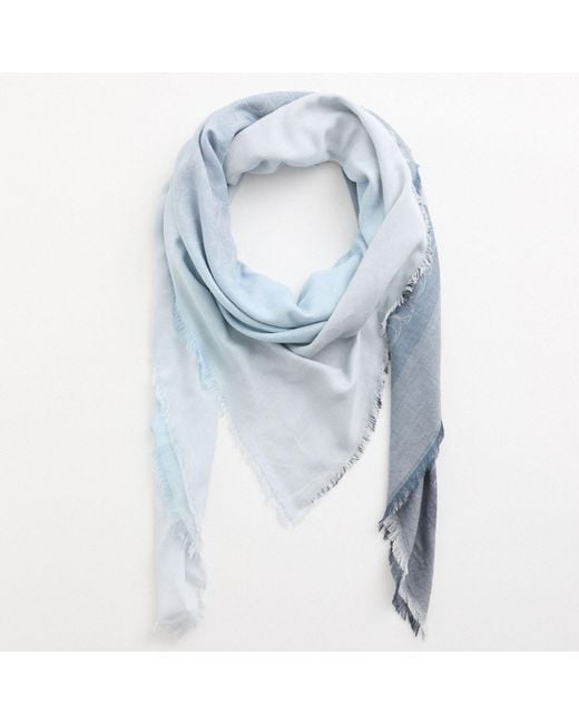 COACH Restored Signature Ombre Oversized Square Scarf in Blue | Lyst