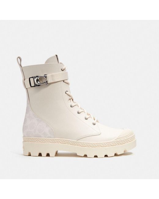 COACH Tucker Boot With Signature Canvas in Natural for Men | Lyst