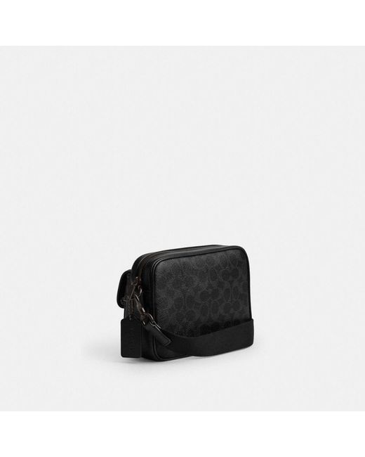 COACH Knox Camera Bag In Signature Canvas in Black for Men | Lyst