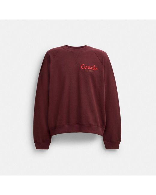 COACH New Year Snake Script Sweatshirt in Red for Men | Lyst